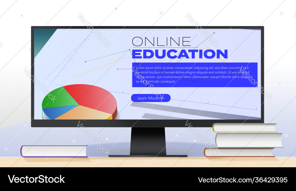Online education banner for live webinars or Vector Image