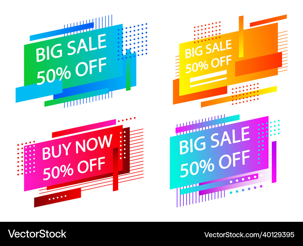 Set of designs for advertising web banners Vector Image