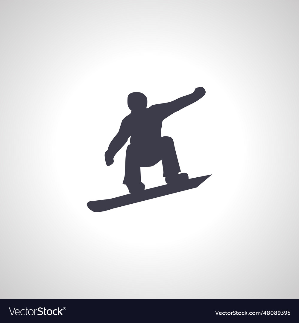 Snowboarder silhouette snowboarding isolated icon Vector Image