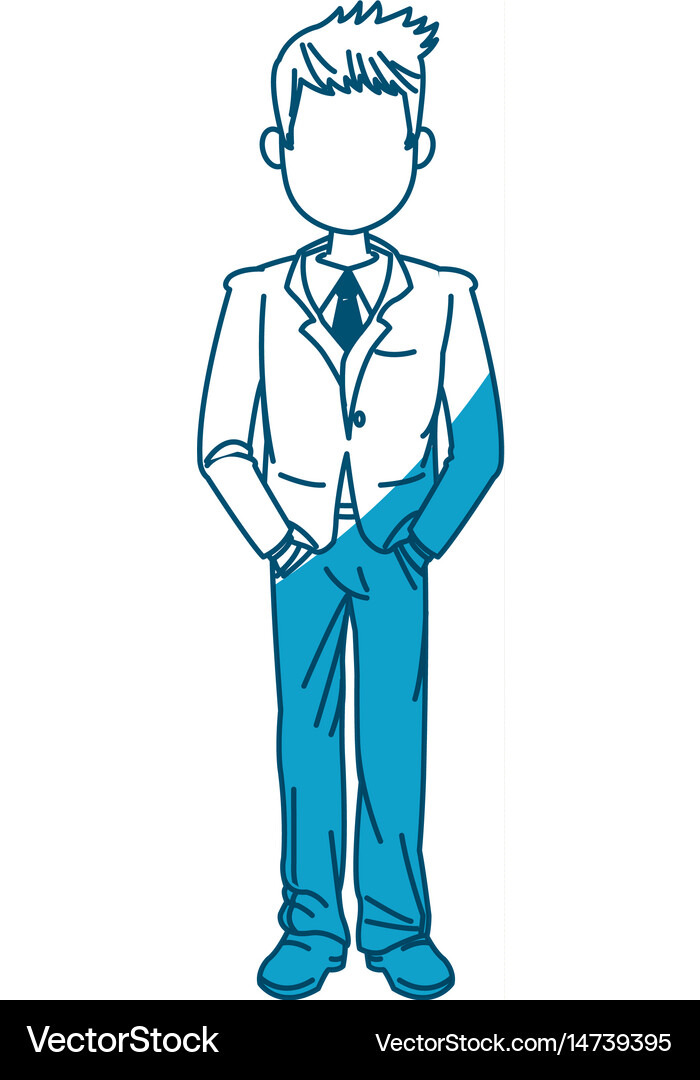 Young business man standing with his hands Vector Image