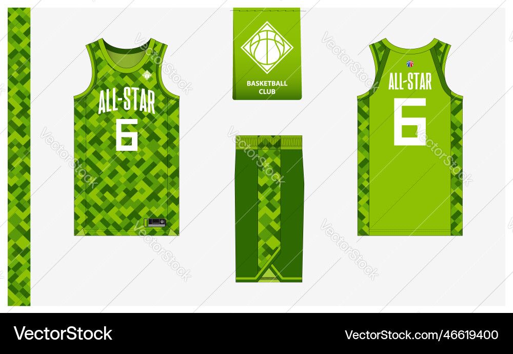 Basketball uniform mockup template and logo Vector Image