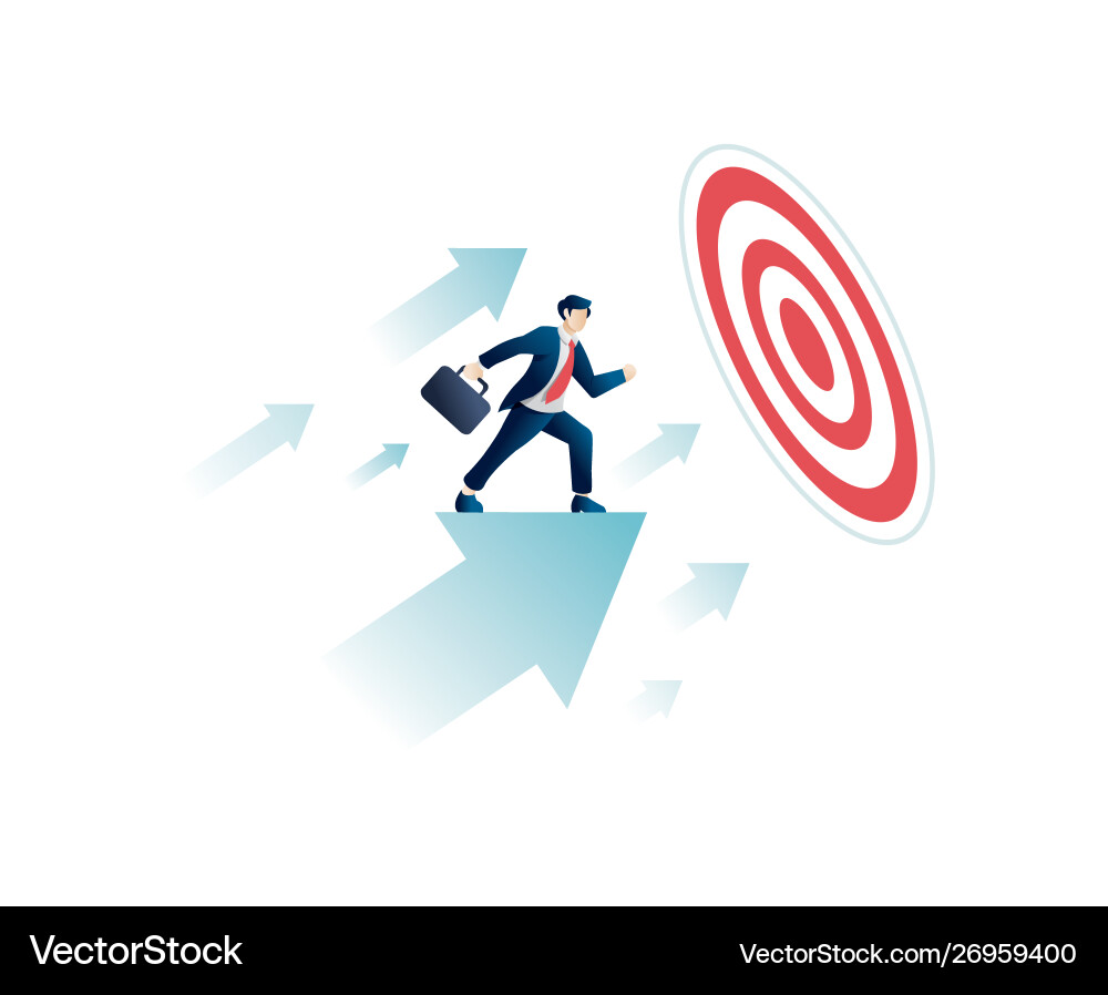 Businessman goes to target Royalty Free Vector Image