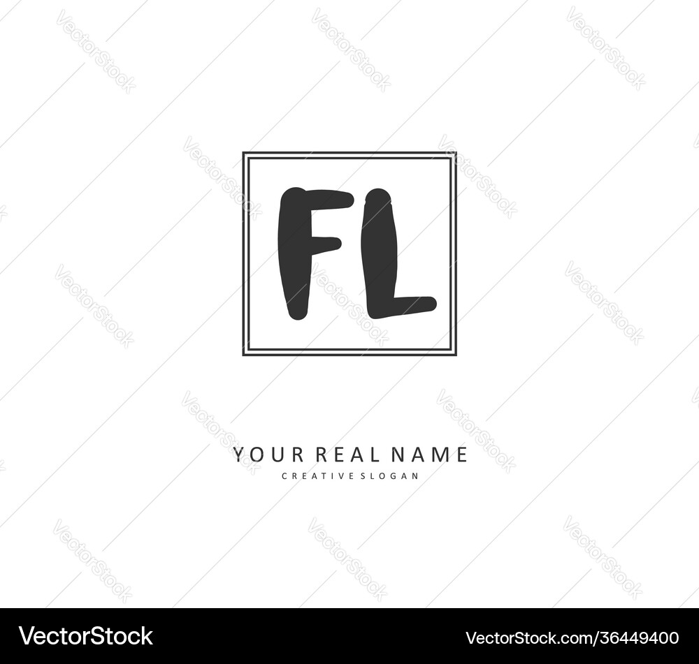 Fl initial letter handwriting and signature logo Vector Image