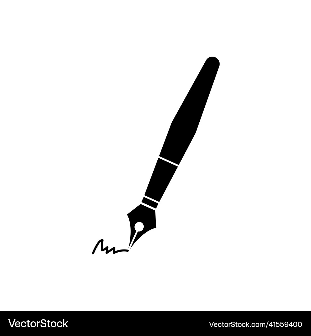 Fountain pen nib icon isolated on white Royalty Free Vector