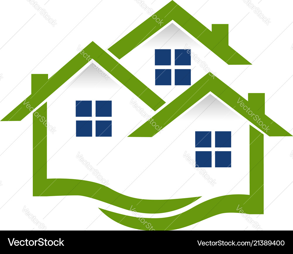 Green house community symbol Royalty Free Vector Image