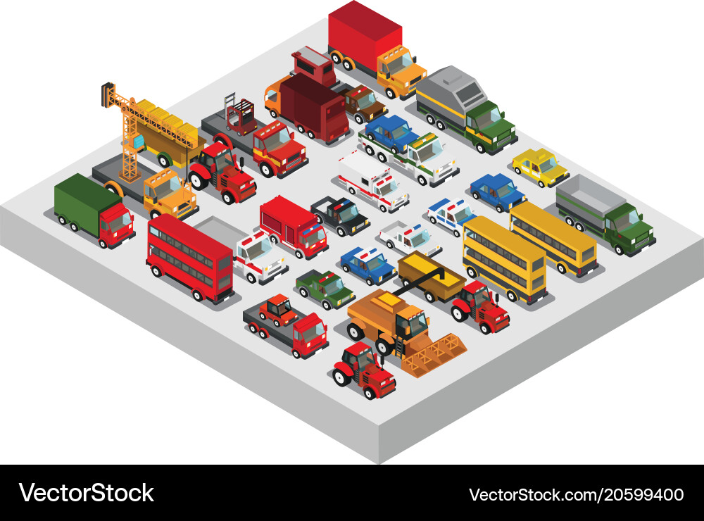 Isometric cars Royalty Free Vector Image - VectorStock