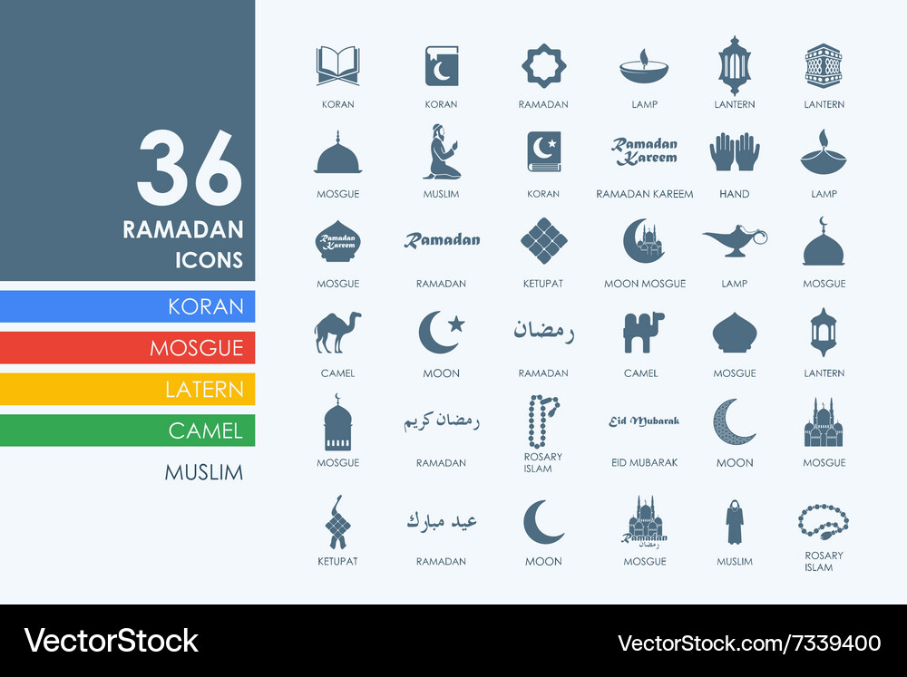 Set of ramadan icons Royalty Free Vector Image