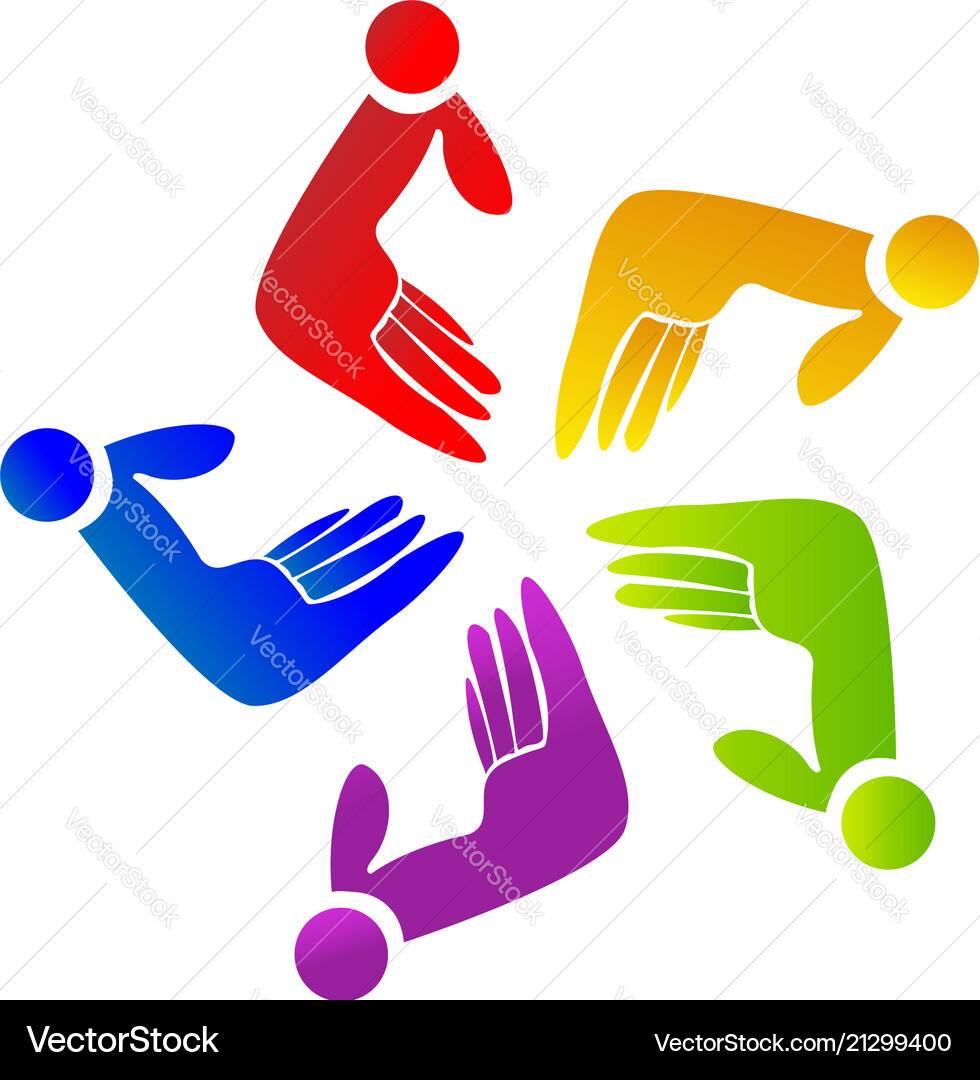 Team of abstract hands icon Royalty Free Vector Image
