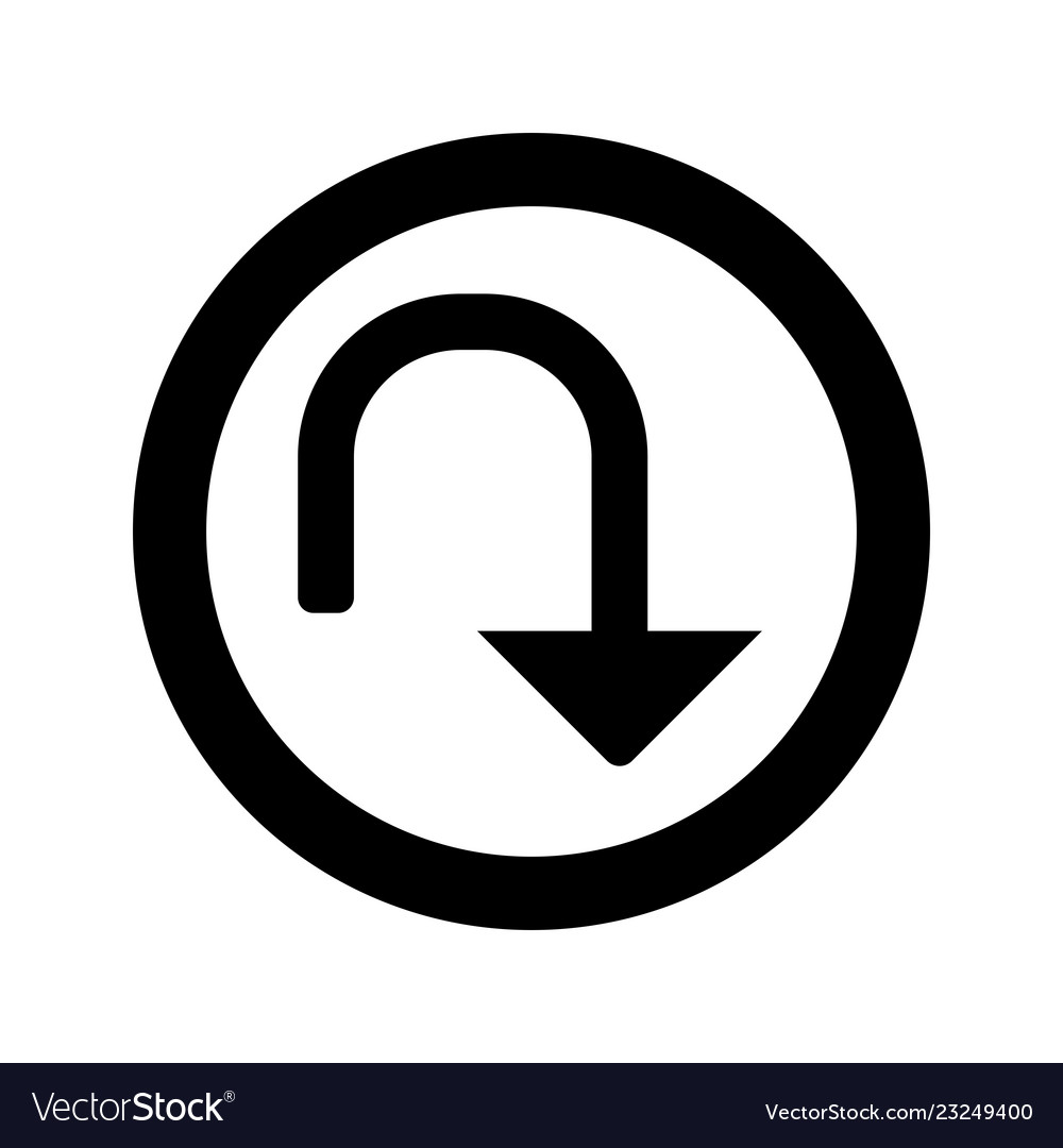 U-turn icon Royalty Free Vector Image - VectorStock