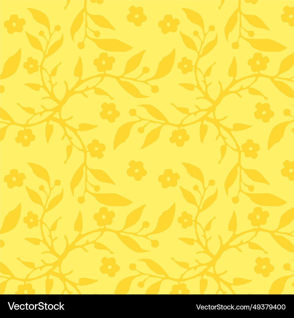 Yellow floral decorative design background Vector Image