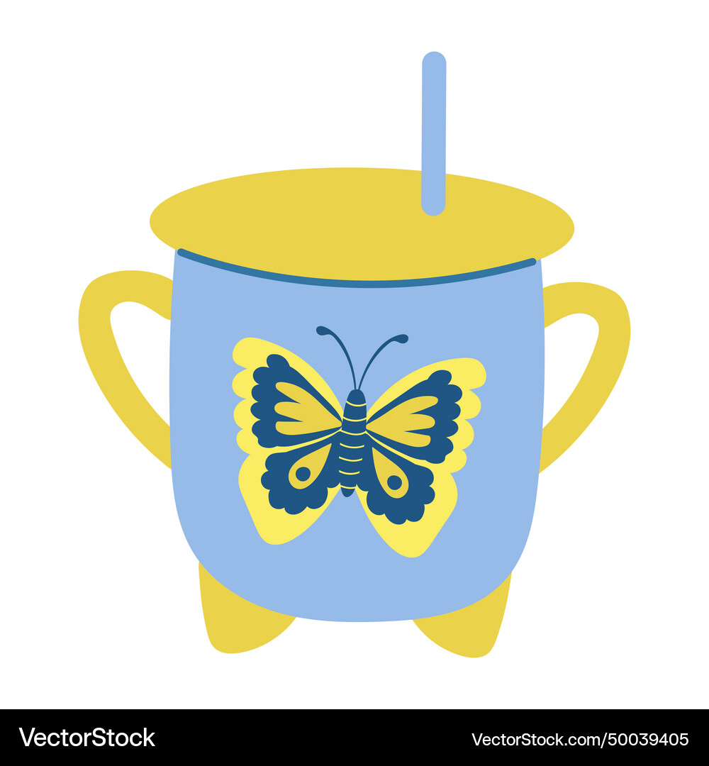 Baby hand drawn sun cup Royalty Free Vector Image