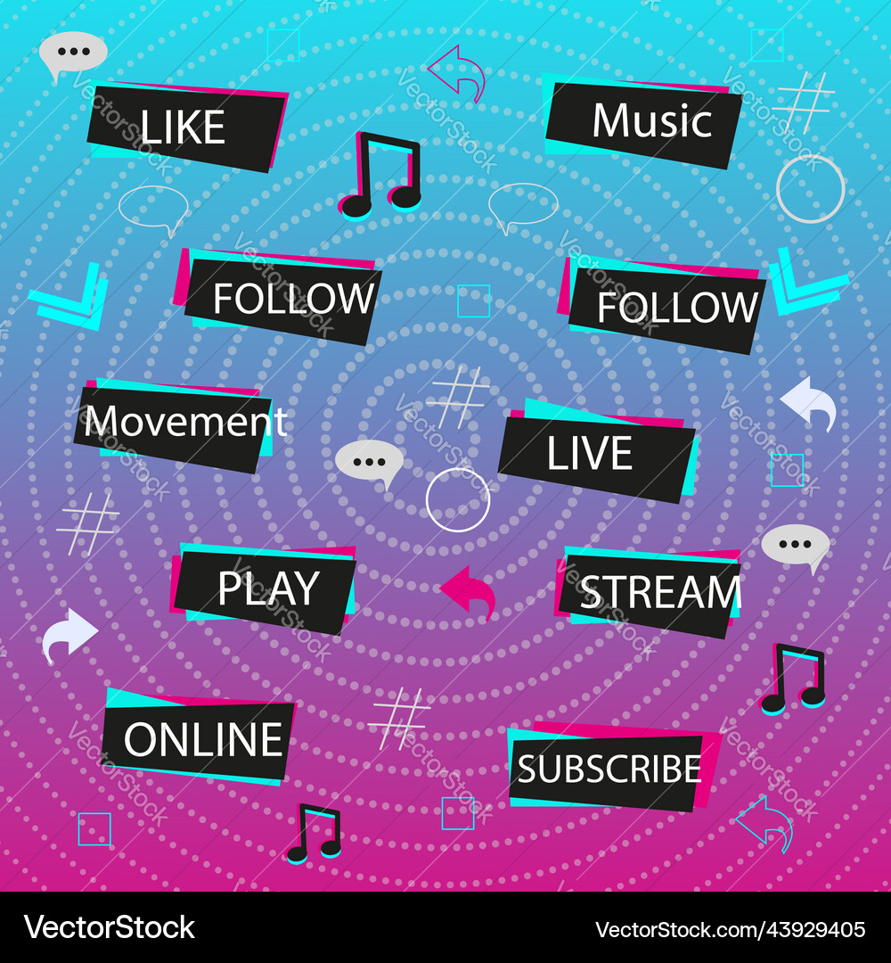 Black - blue pink sticker on white background Vector Image