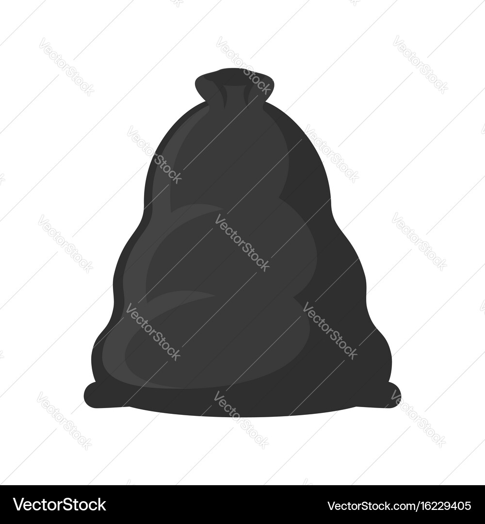 Black garbage bag closed sack for rubbish sackful Vector Image