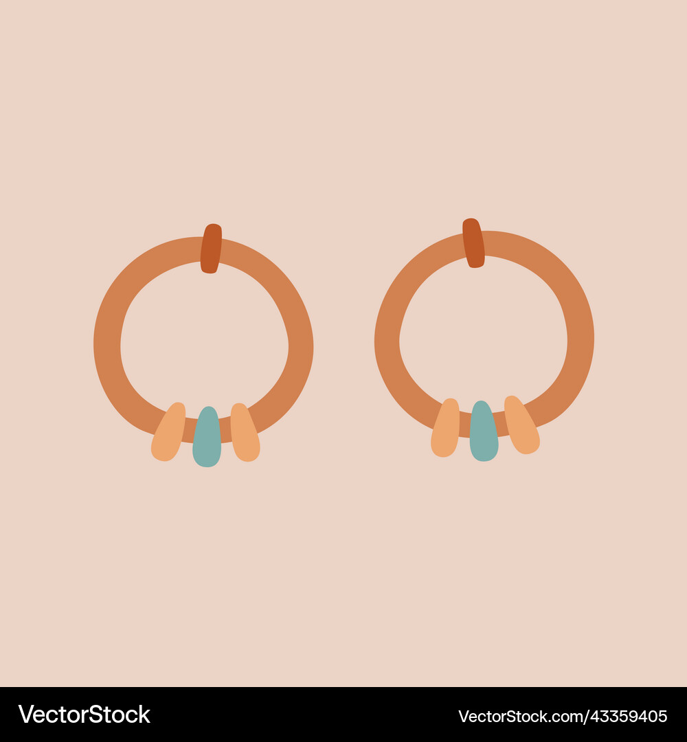 Boho golden earrings Royalty Free Vector Image