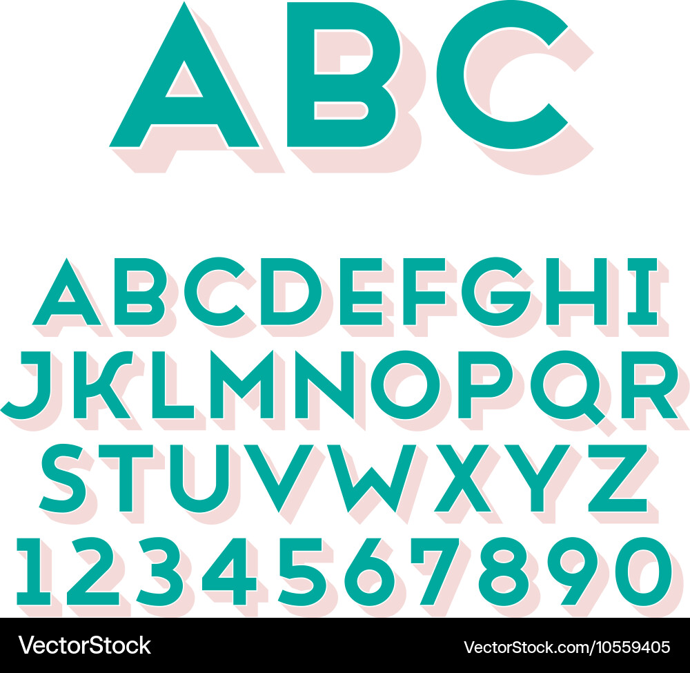 Font grotesque 3d solid bold Royalty Free Vector Image