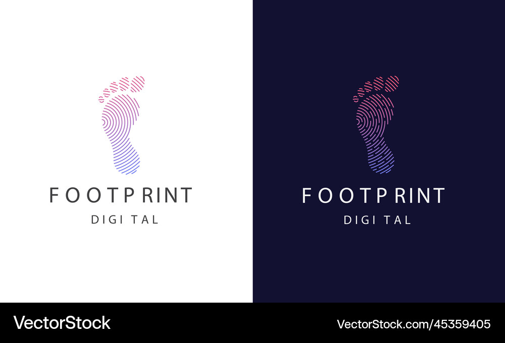 Foot print digital logo icon design template flat Vector Image