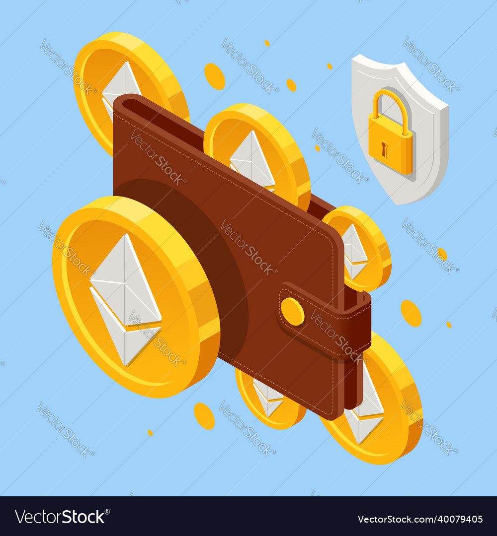 Isometric digital wallet technology Royalty Free Vector Isometric digital wallet technology Royalty Free Vector