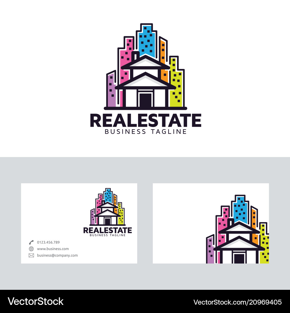 Retro real estate logo design Royalty Free Vector Image