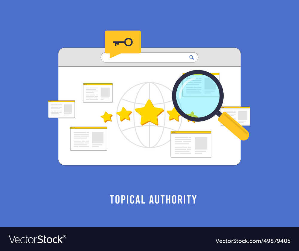 Seo topical authority boost web site credibility Vector Image Seo topical authority boost web site credibility Vector Image