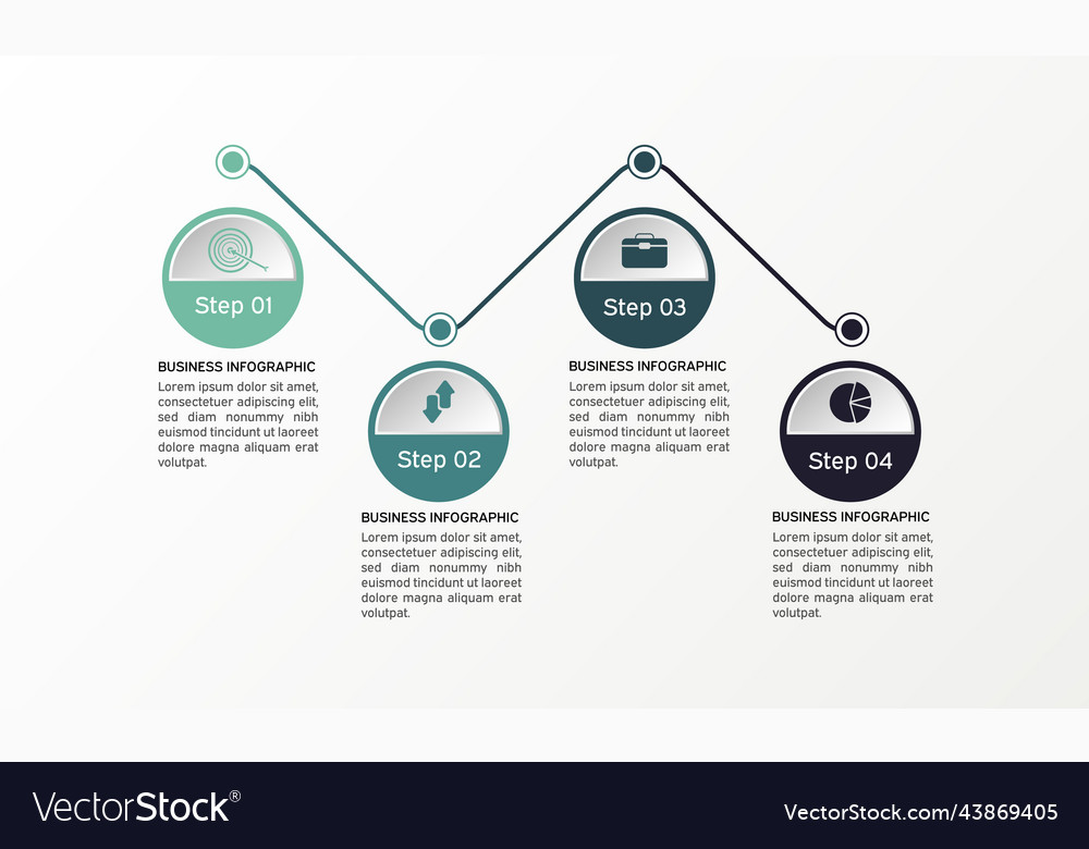 Steps infographics - can a strategy workflow Vector Image