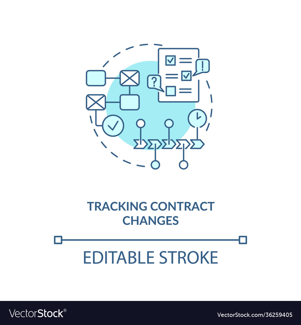 Tracking contract changes concept icon Royalty Free Vector