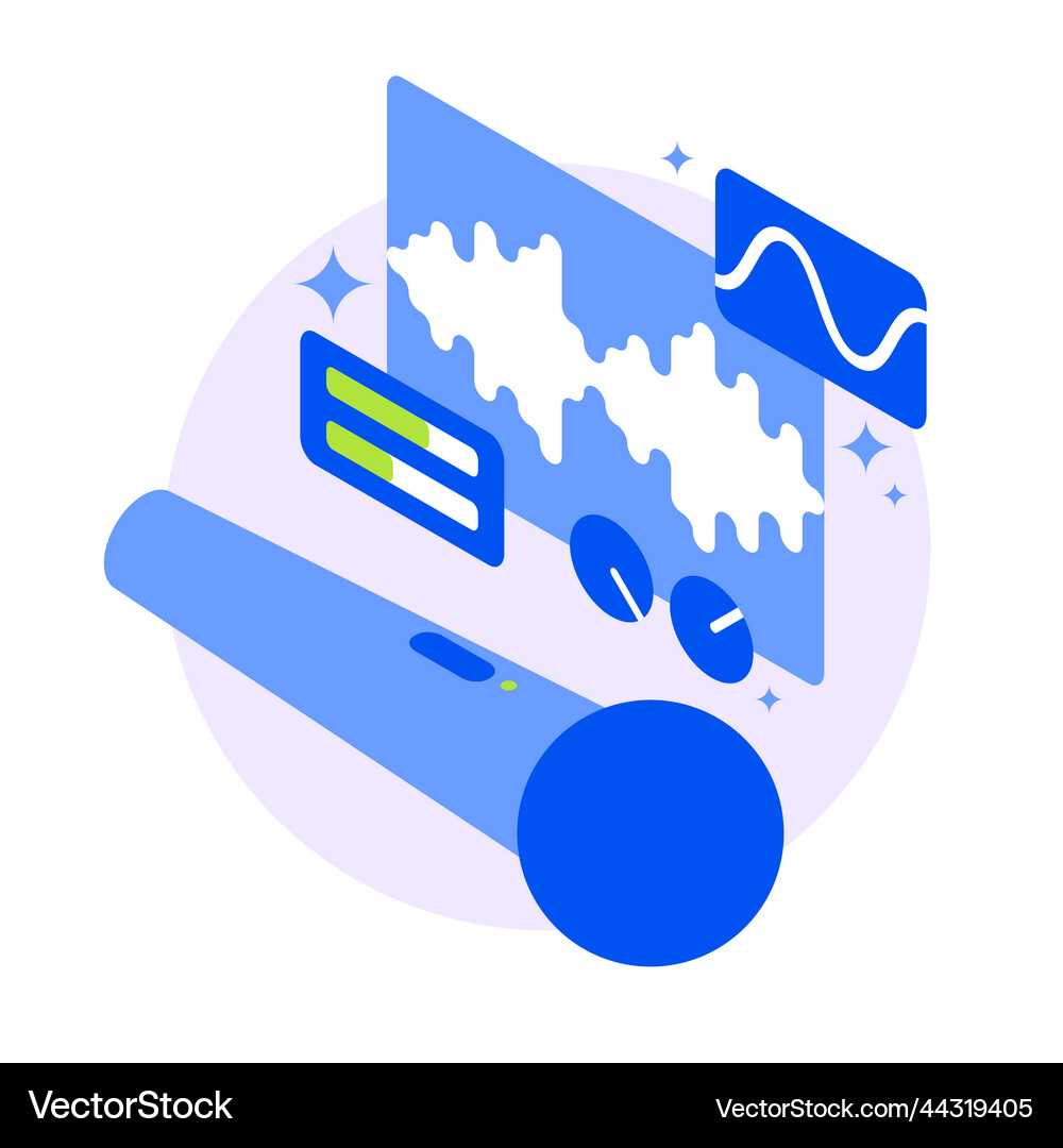 Voice recording equipment isometric Royalty Free Vector