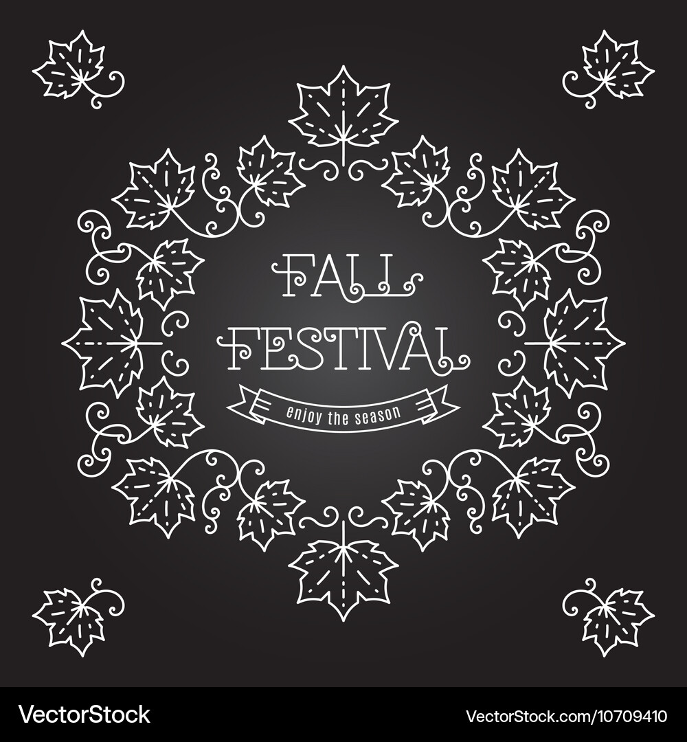 Fall festival template posters frame maple leaves Vector Image