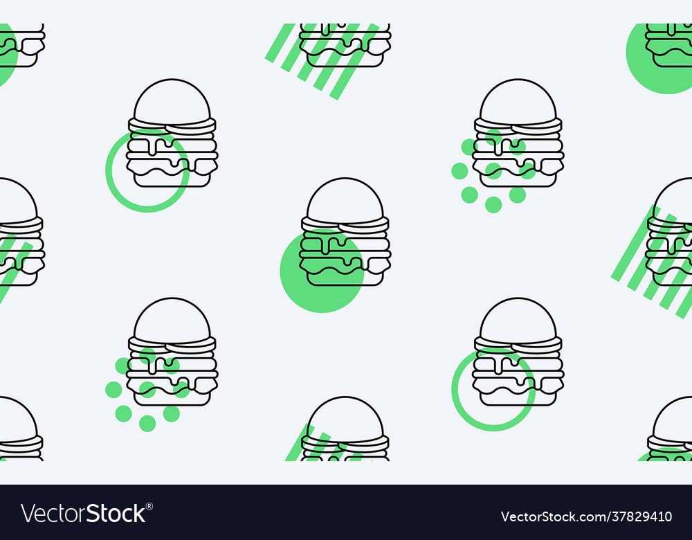 Hamburger seamless pattern Royalty Free Vector Image