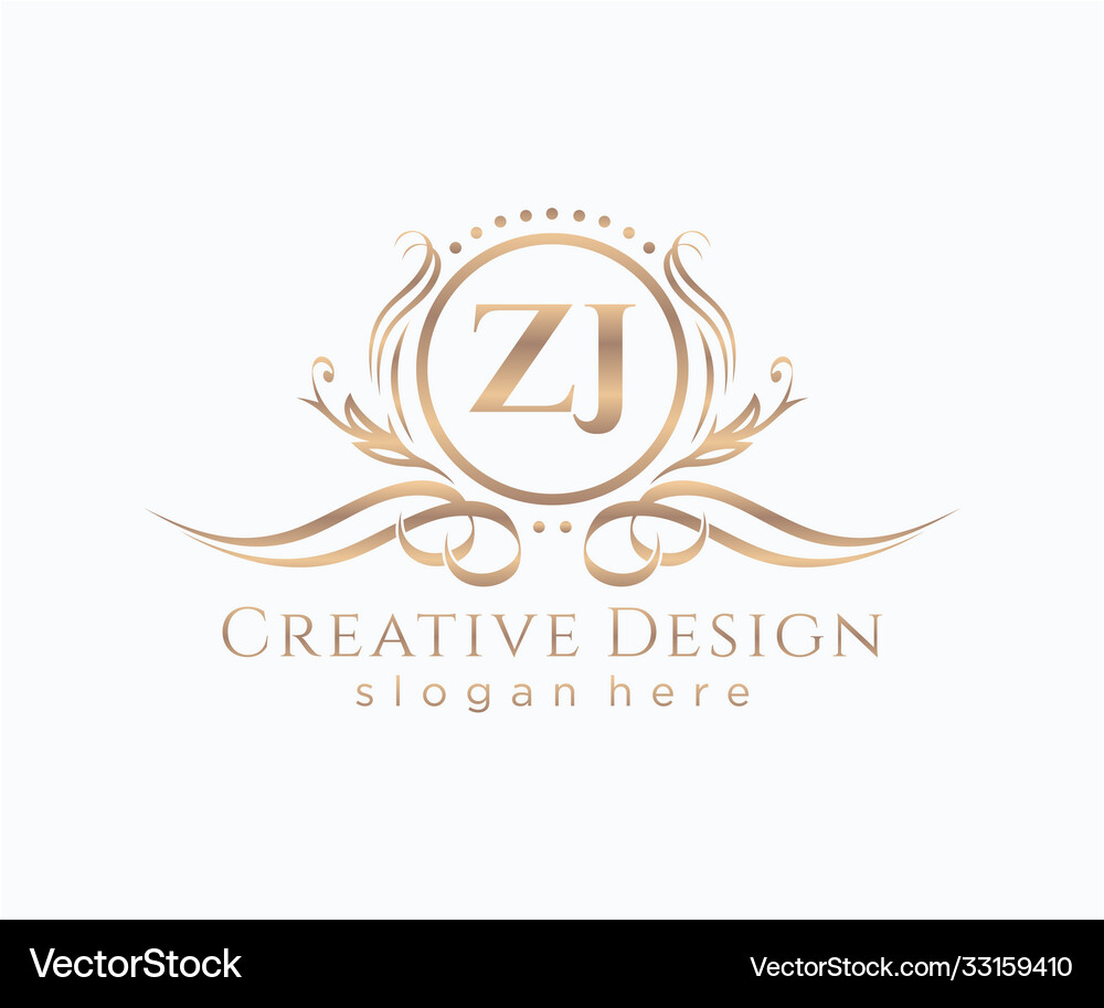 Initial zj beauty monogram and elegant logo design
