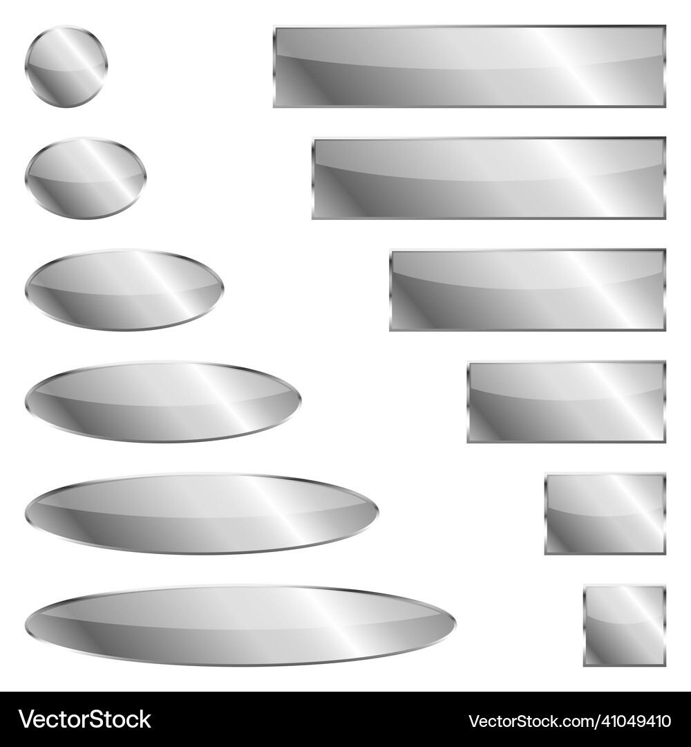 Set of silver banners isolated Royalty Free Vector Image