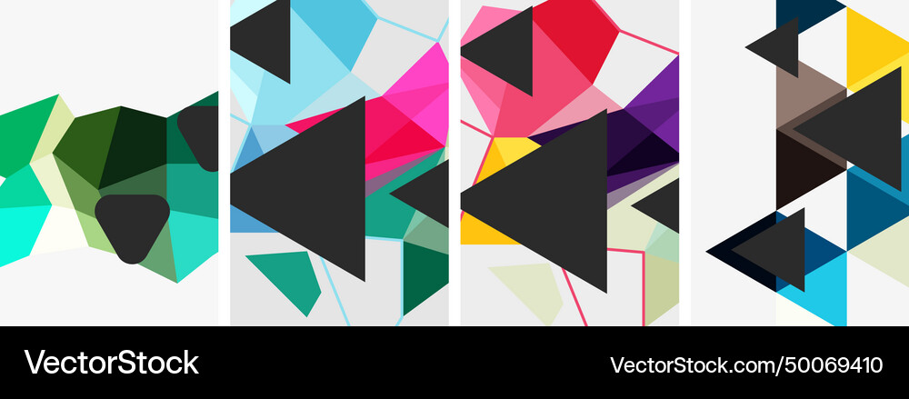 Set of triangle poster backgrounds Royalty Free Vector Image