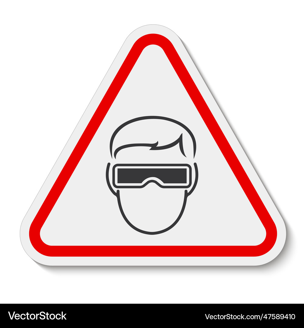 Symbol wear goggles sign isolate on white Vector Image