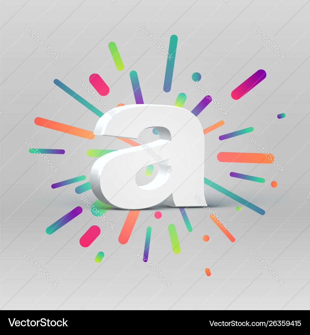 3d character from a fontset with colorful Vector Image