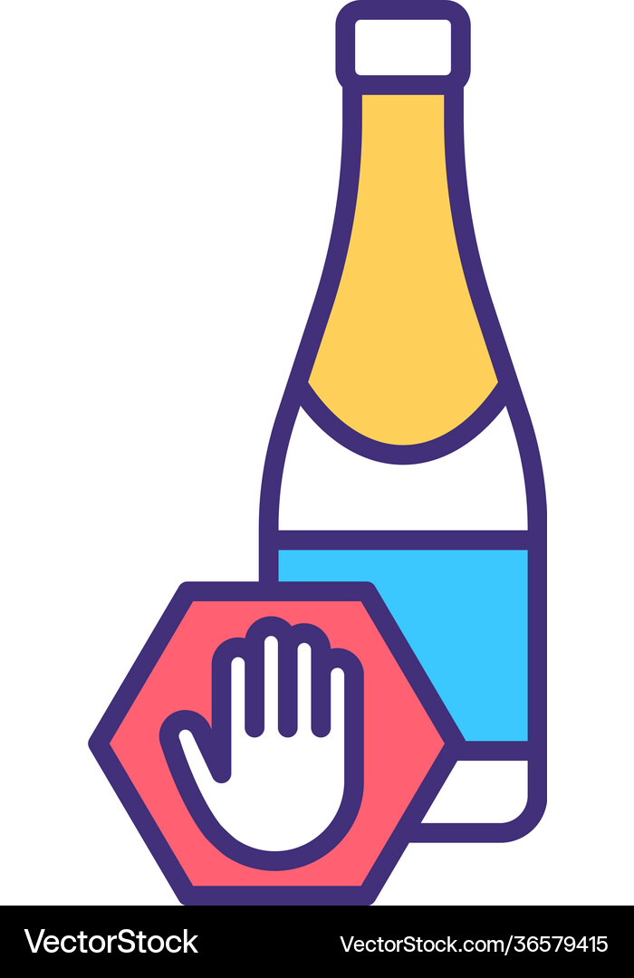Alcohol control rgb color icon Royalty Free Vector Image