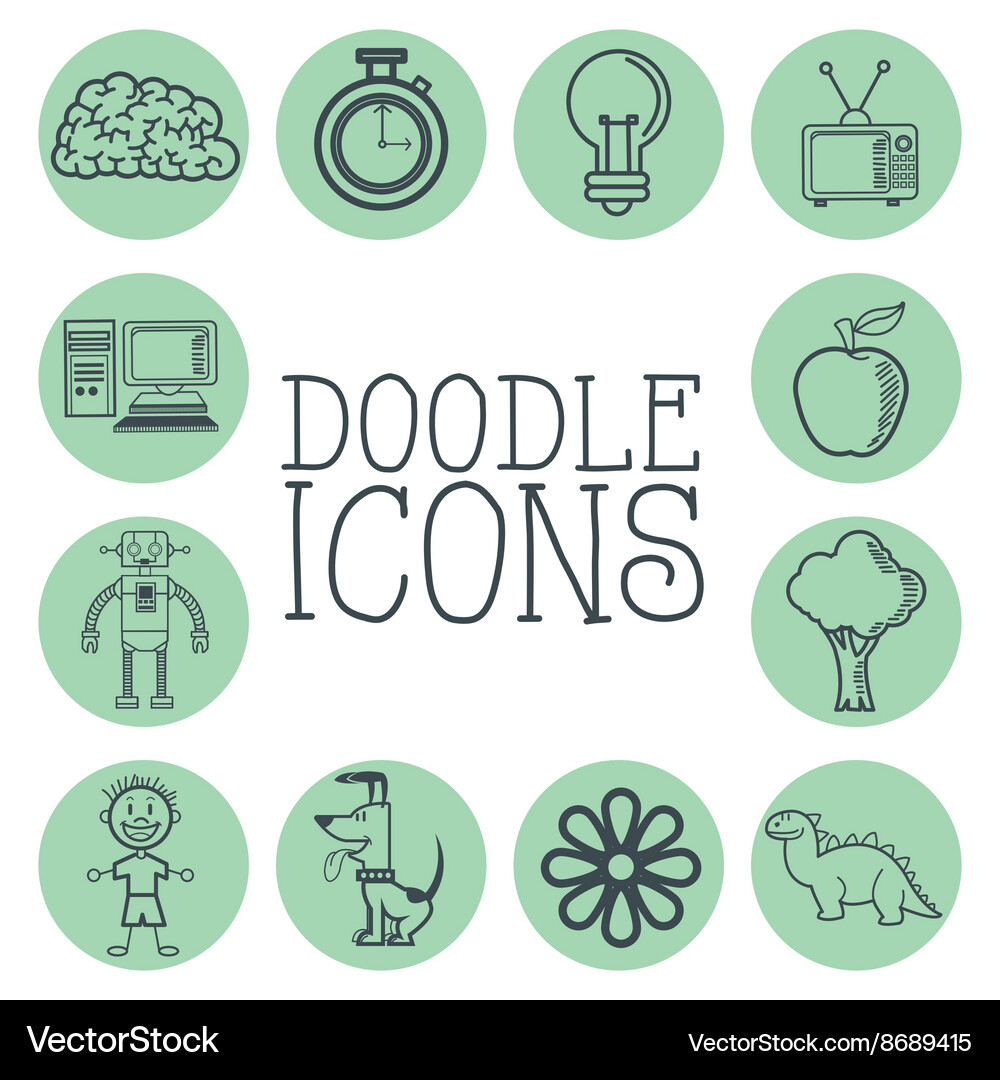 Doodle icon design cartoon icon draw concept Vector Image