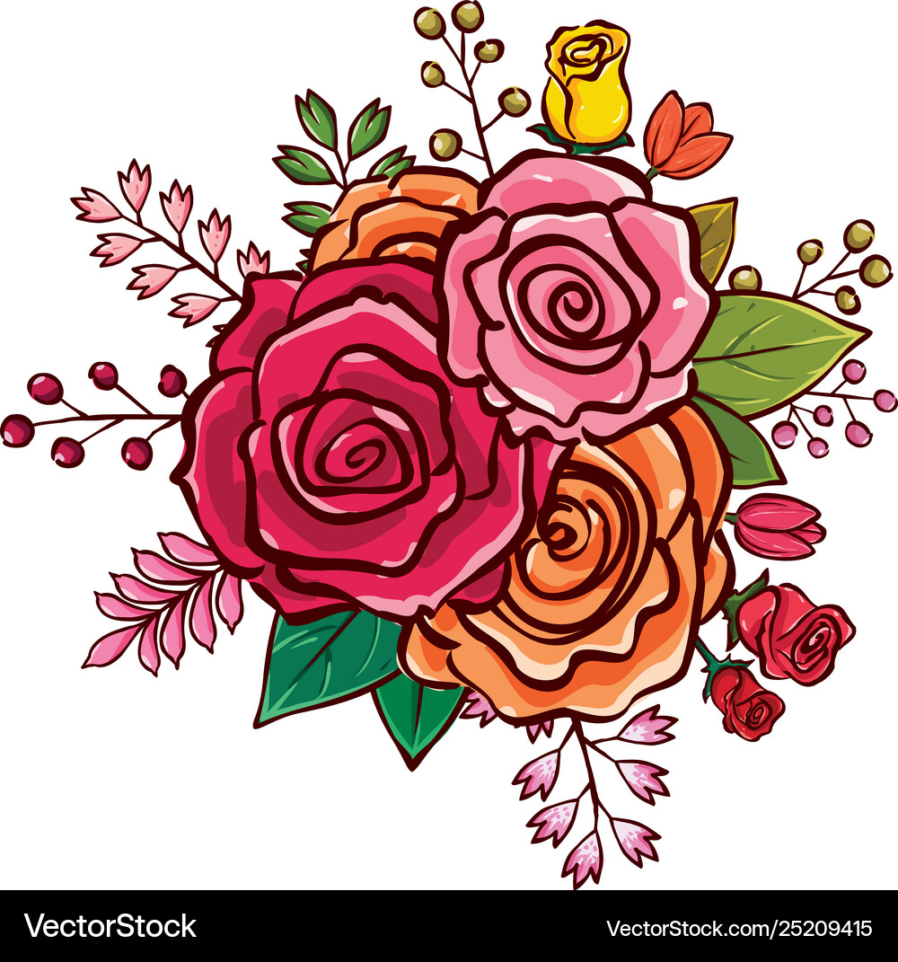 Flower bouquet Royalty Free Vector Image - VectorStock
