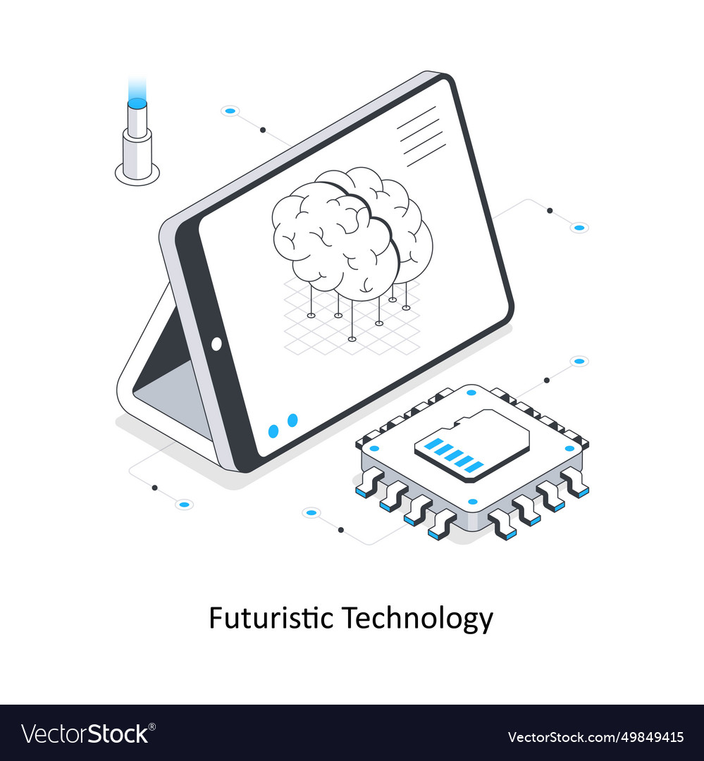 Futuristic technology isometric stock Royalty Free Vector
