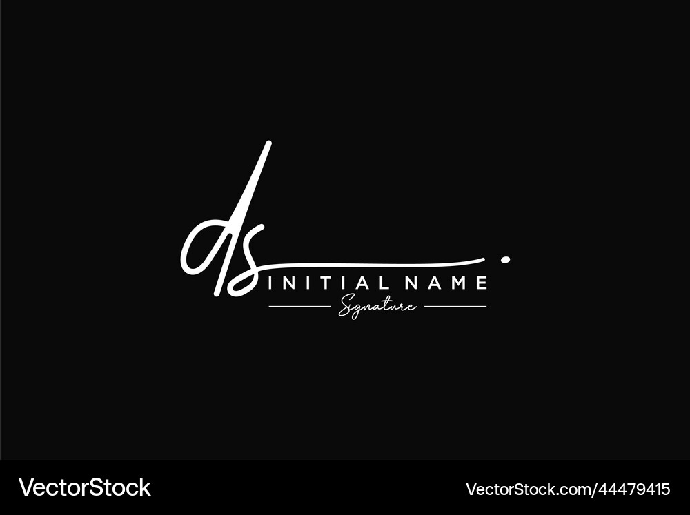 Initial ds signature logo template hand drawn Vector Image