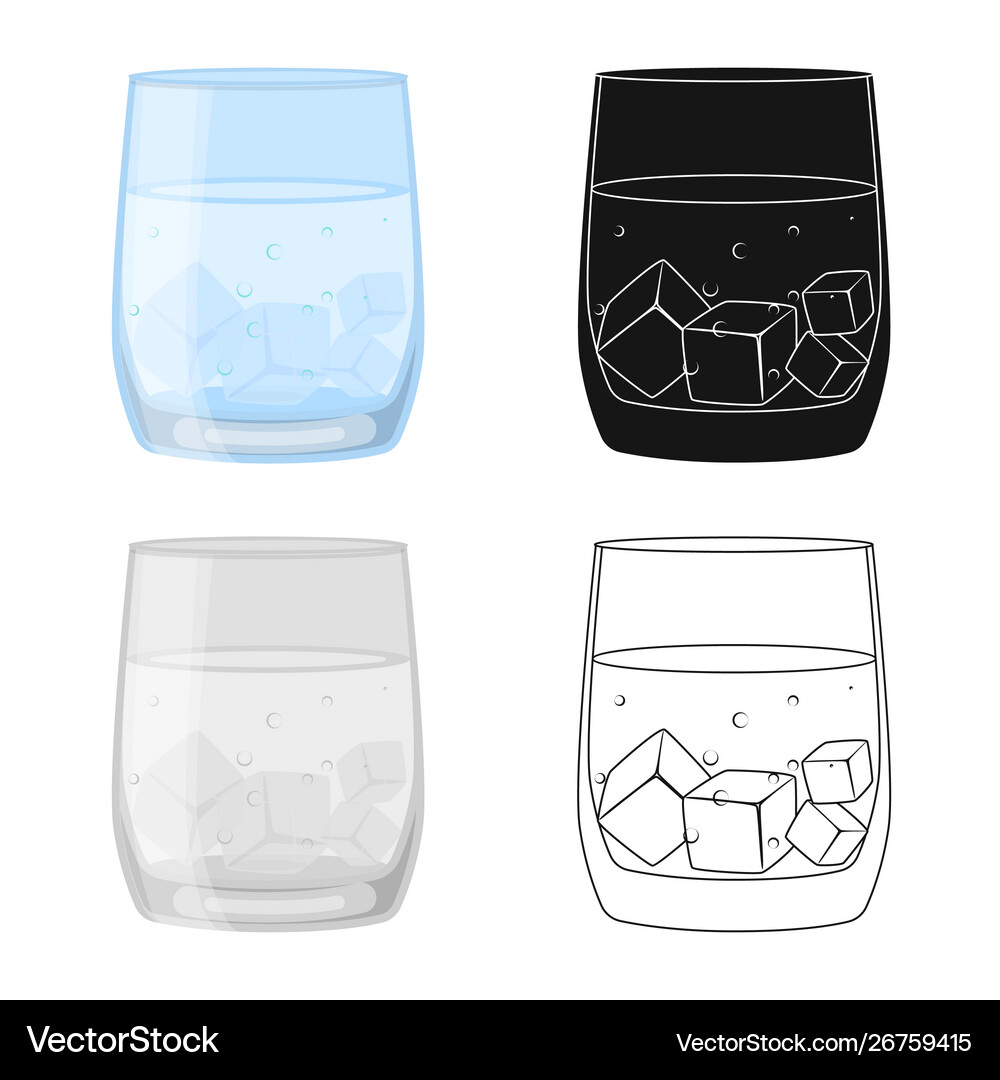 Isolated object glass and water sign Royalty Free Vector