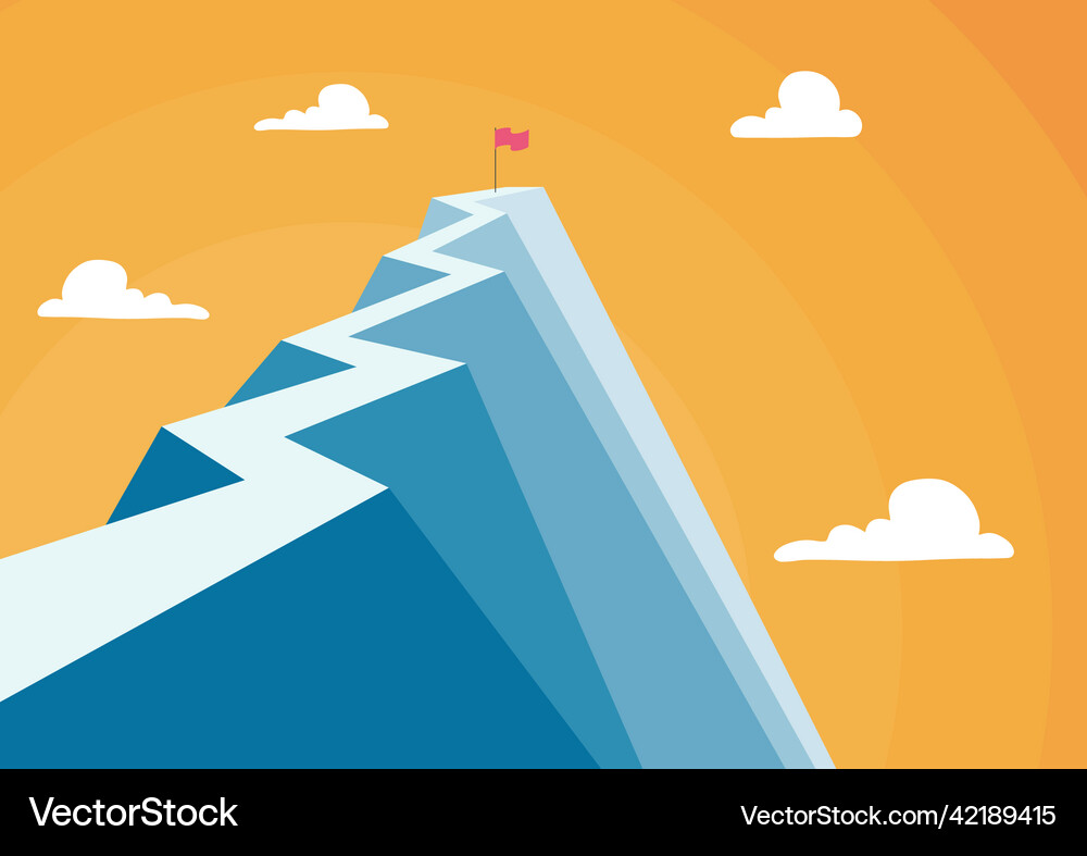 Mountain showing high road symbolizing reaching Vector Image