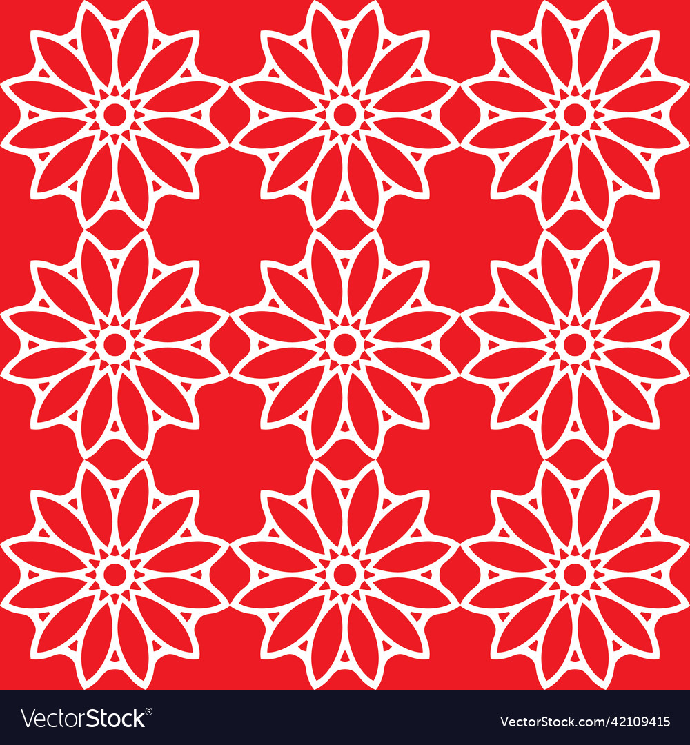 Red floral seamless pattern Royalty Free Vector Image