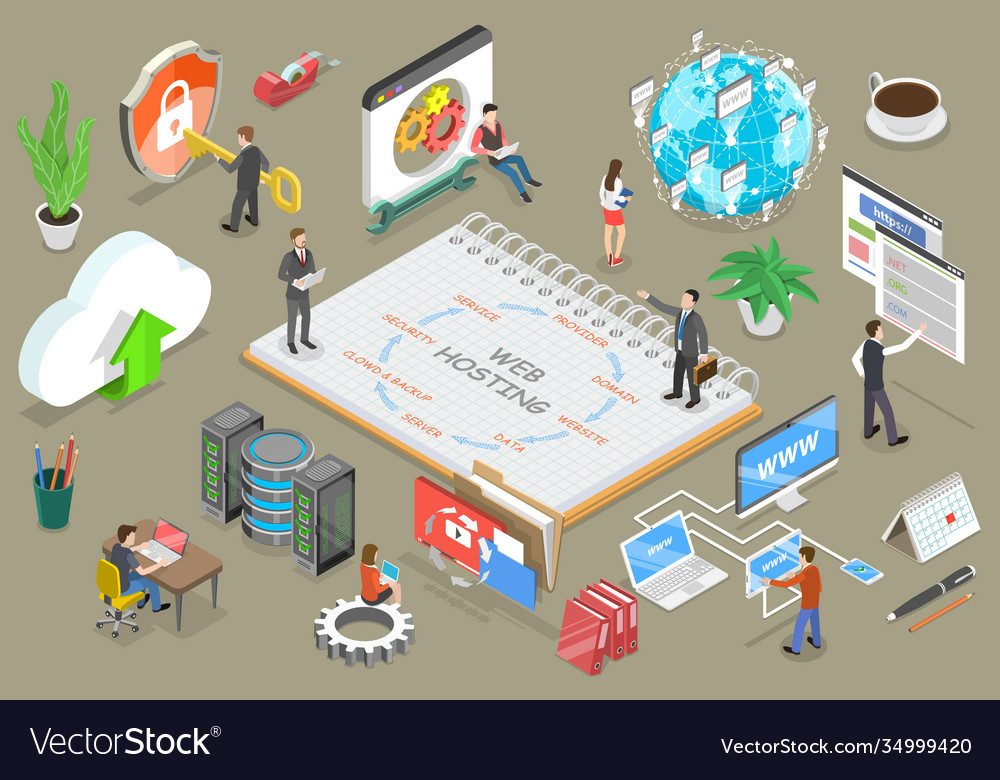 3d isometric flat conceptual Royalty Free Vector Image