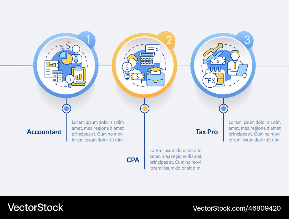 Accounting careers blue circle infographic Vector Image
