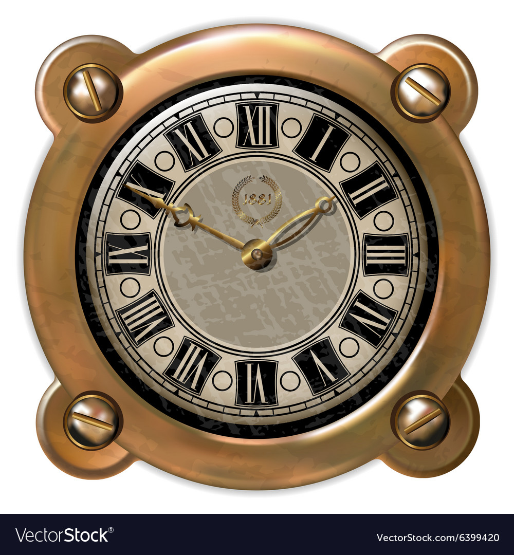 Ancient clock ector Royalty Free Vector Image - VectorStock