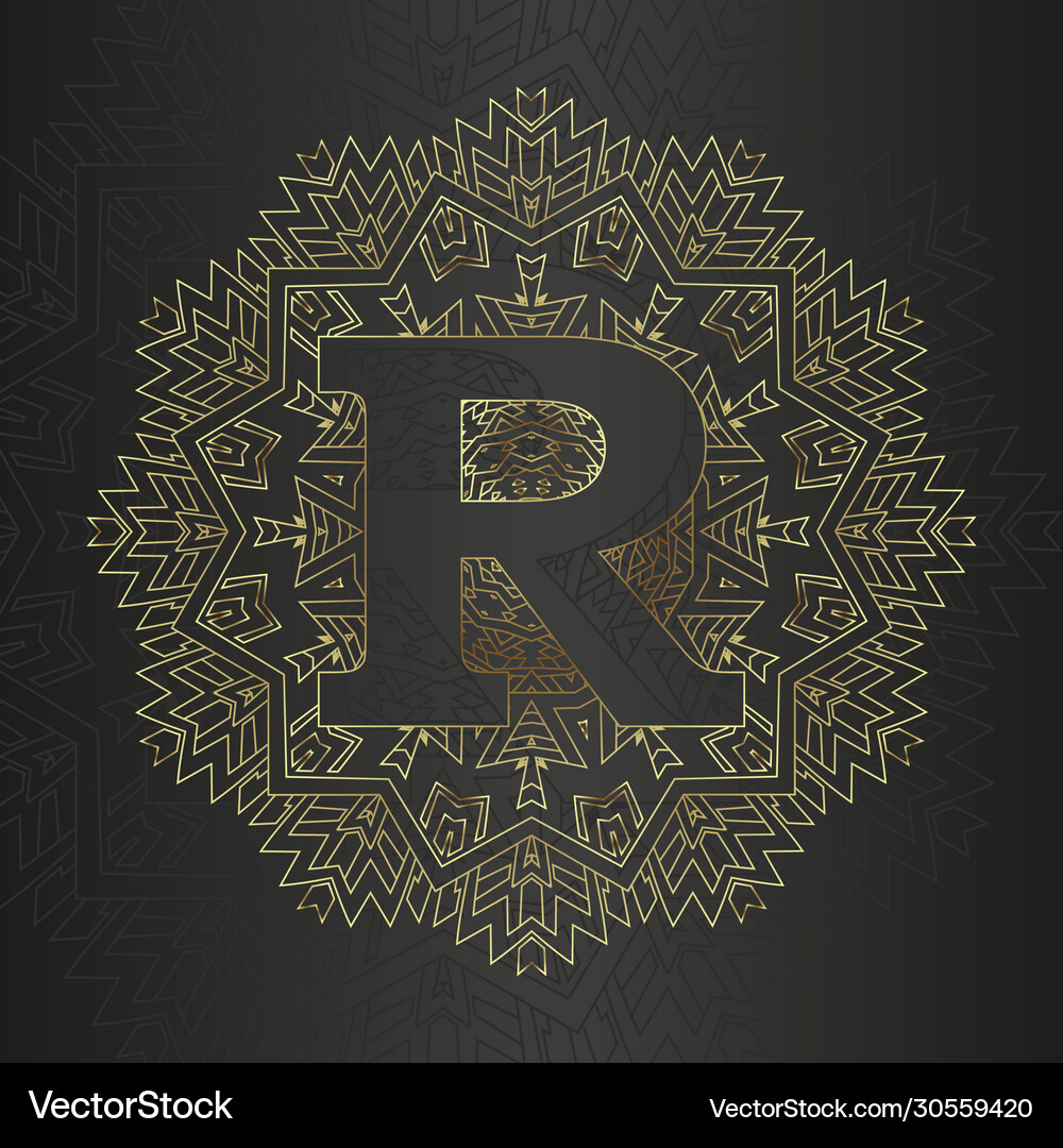 Capital letter alphabet as a monogram Royalty Free Vector