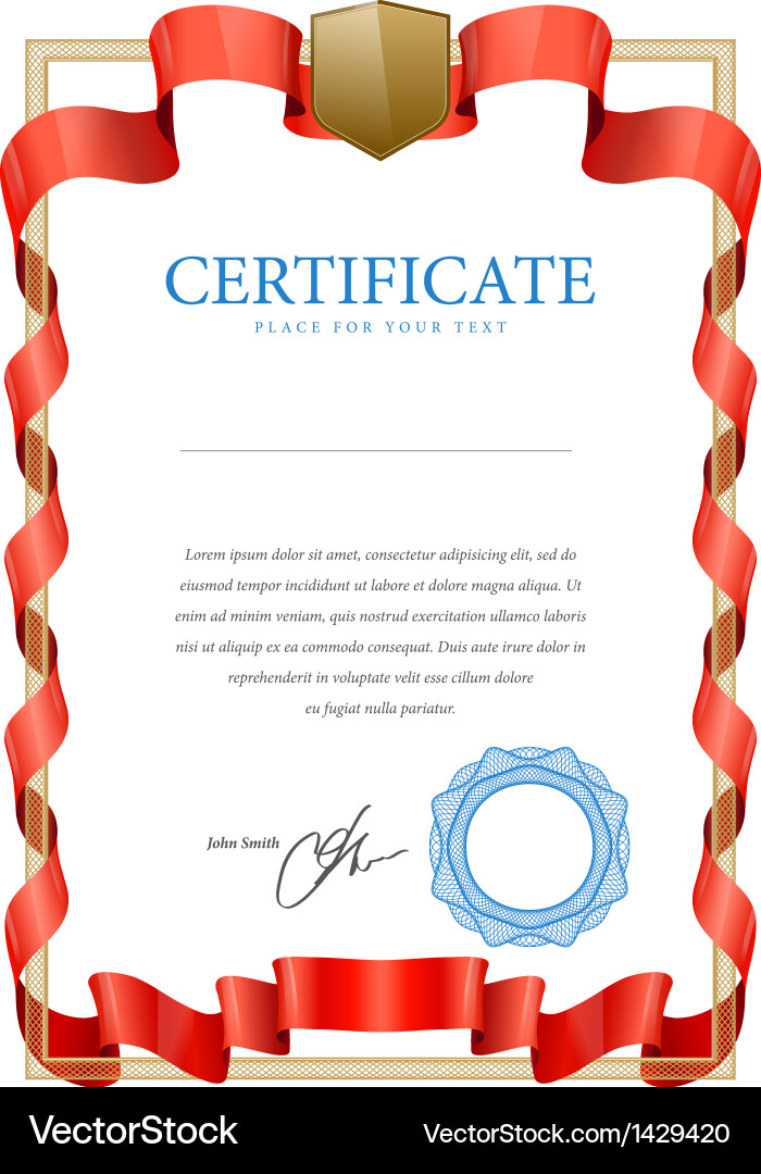 Certificate pattern that is used in currency and Vector Image