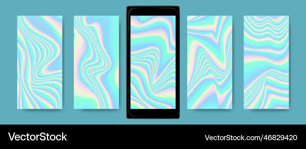 Colorful holographic background collection Vector Image