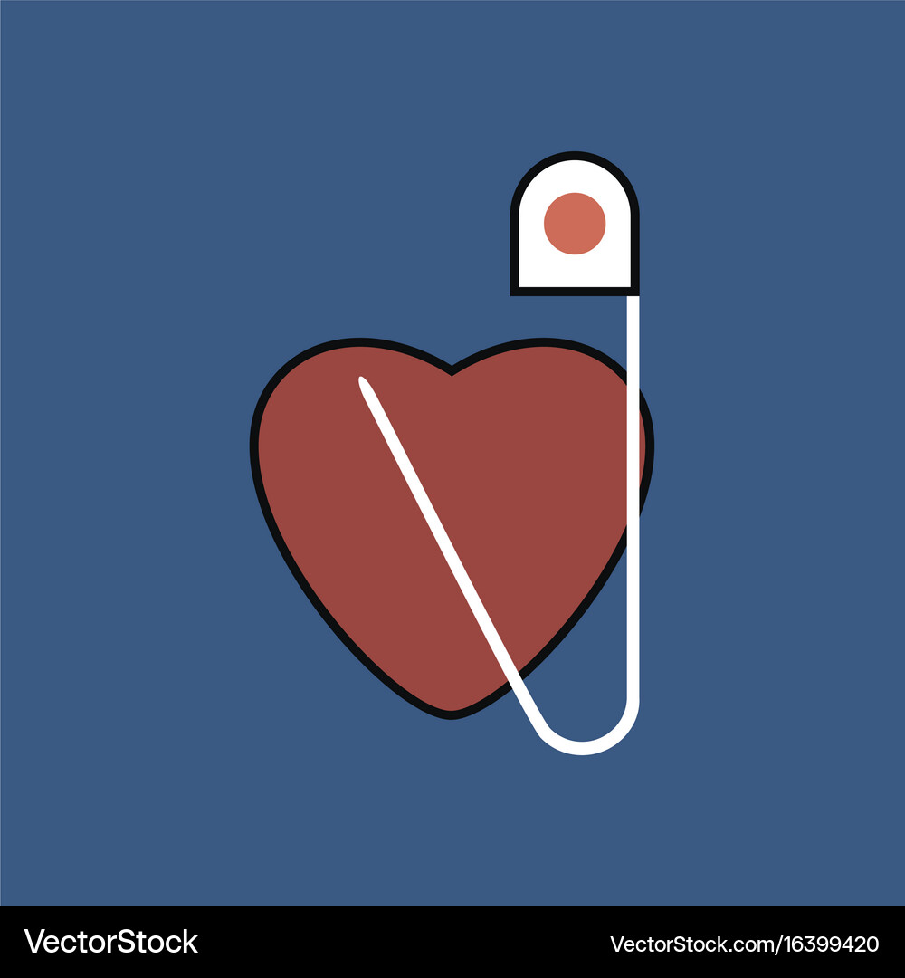 Flat icon design collection heart with a safety Vector Image