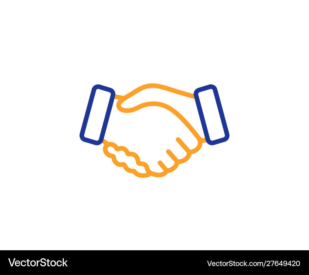 Handshake line icon hand gesture sign Royalty Free Vector