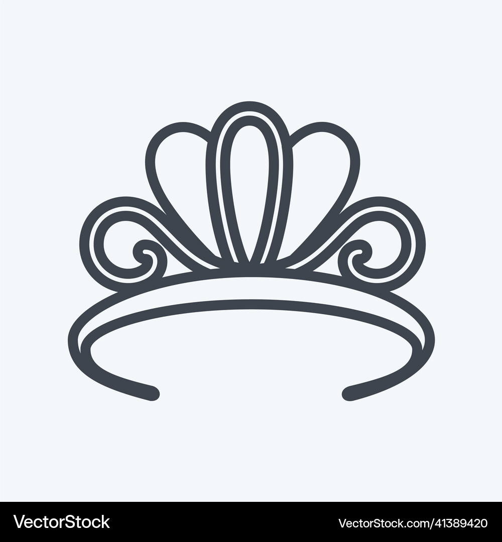 Icon tiara - line style - simple good for prints Vector Image